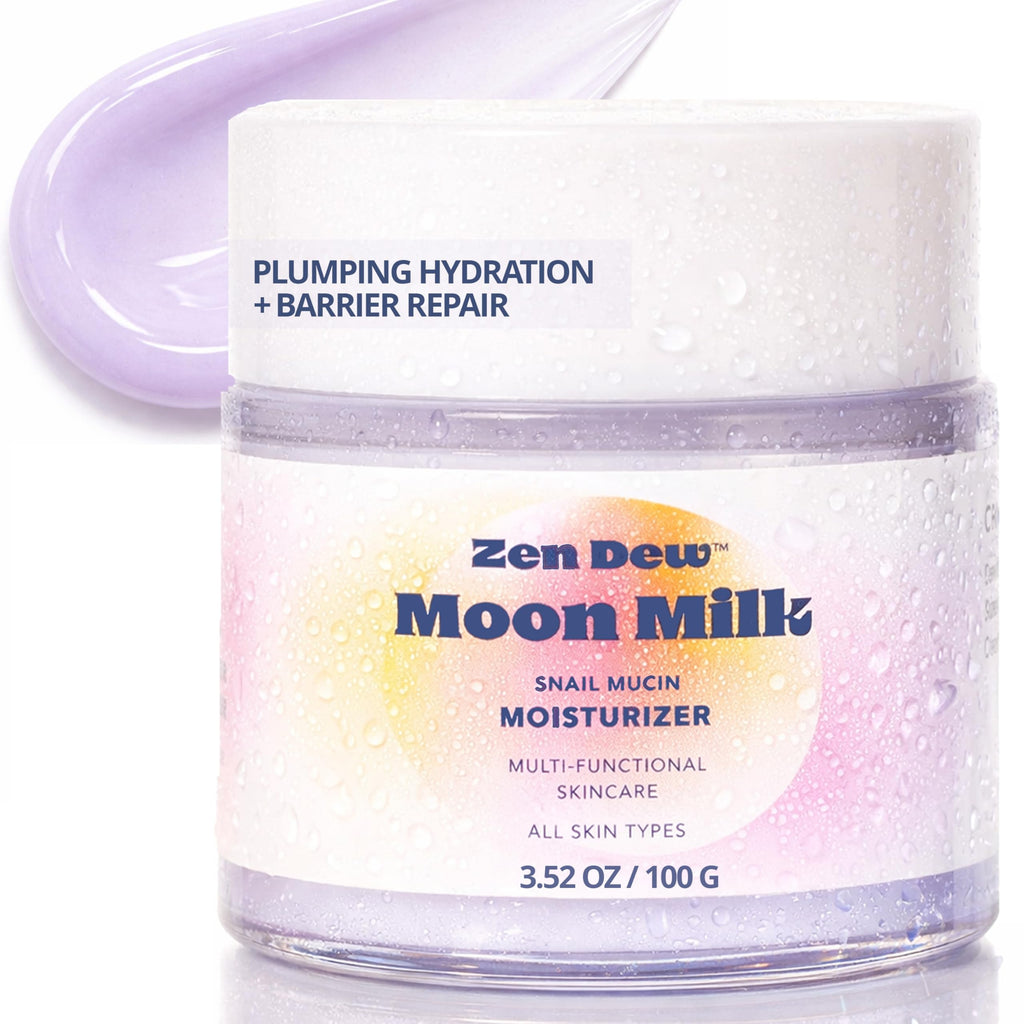 Zen Dew Moon Milk Snail Mucin Moisturizer Gel Cream (3.52 oz) Korean S ...
